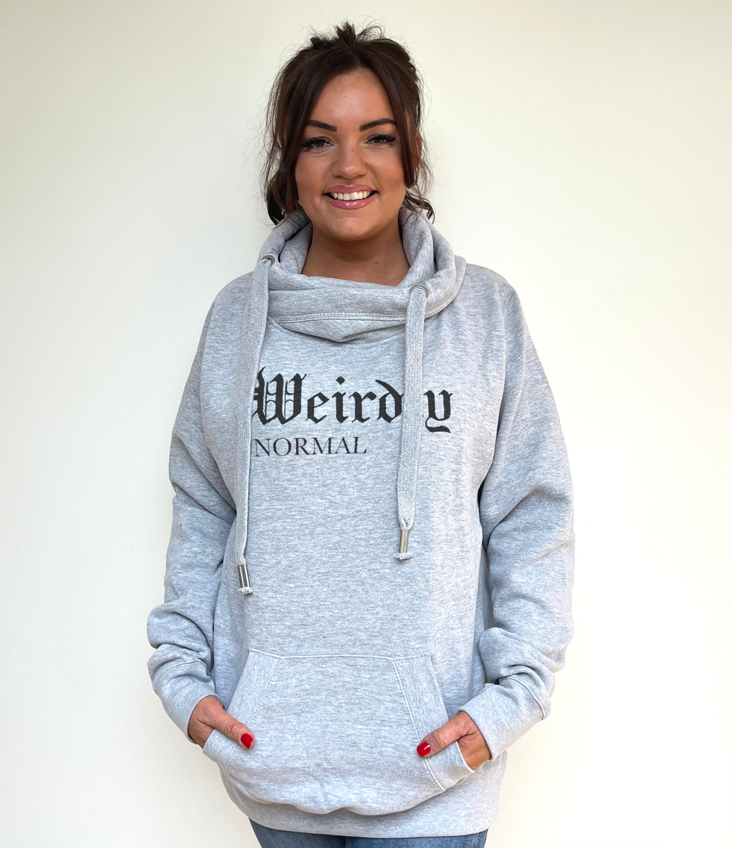 Luxury Cowl Neck Weirdly Normal Hoodie - Grey – Lovely Eira