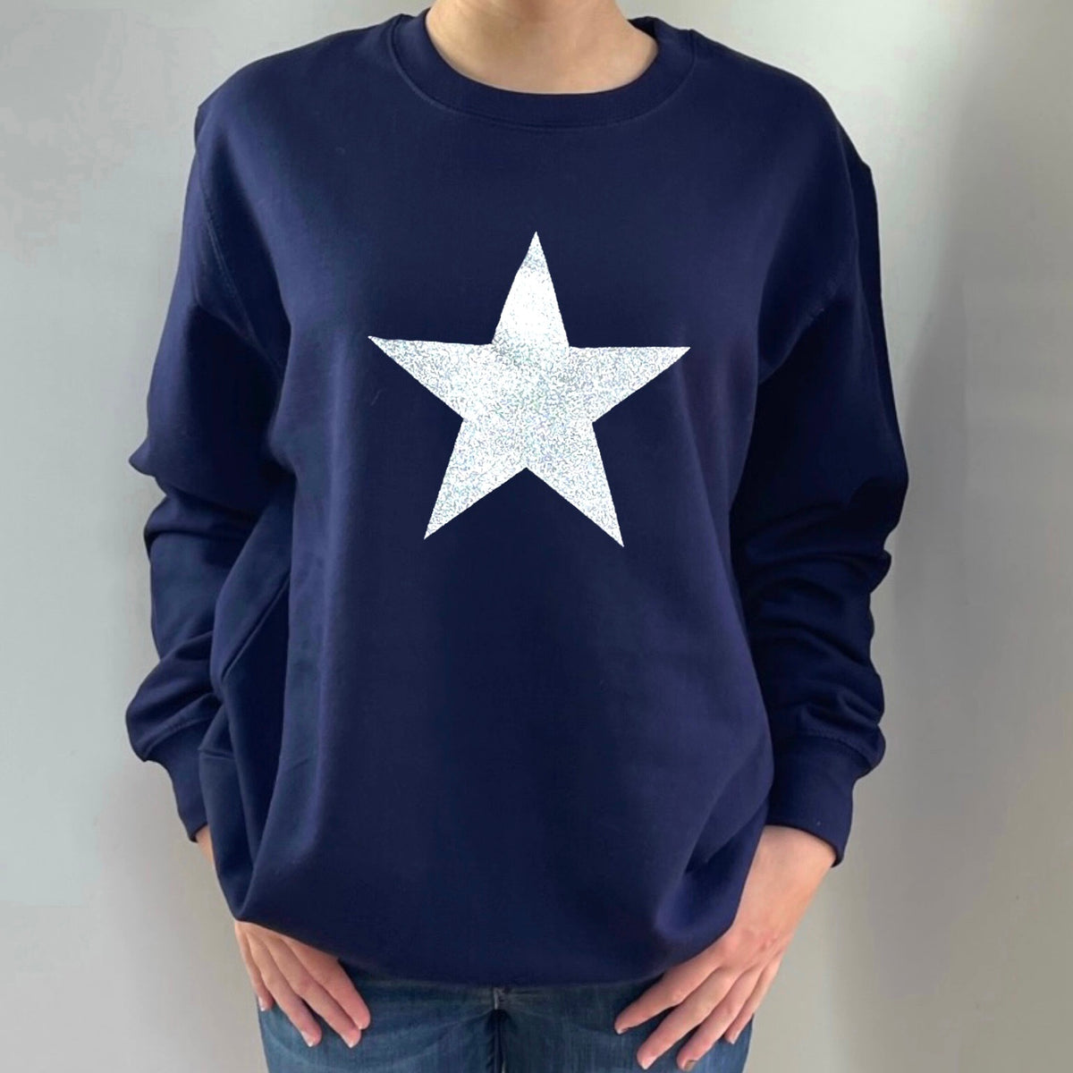 Glitter Star Sweatshirt - Midnight Blue – Lovely Eira